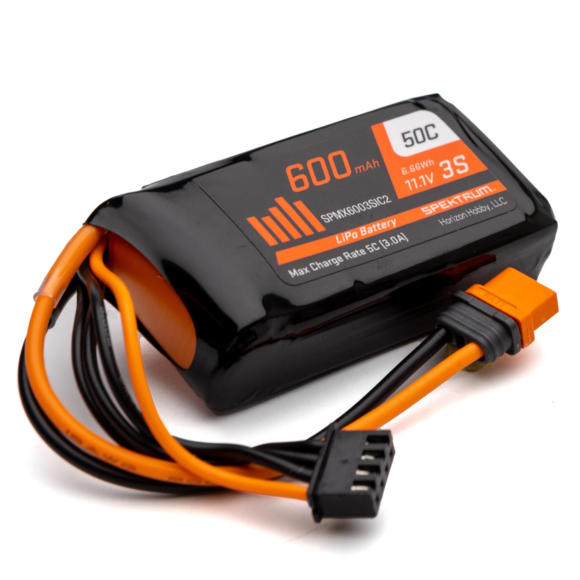 11.1V 600mAh 3S 50C LiPo Battery: IC2 - Greek Jets